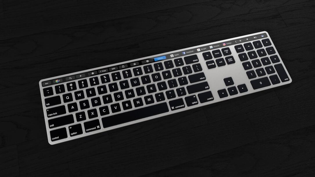 Mockup zeigt Apple Tastatur mit Touch Bar