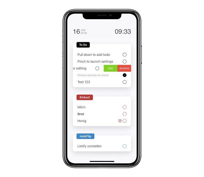 Listify: Simple Todo-App für das iPhone Listify: Simple Todo-App für das iPhone
