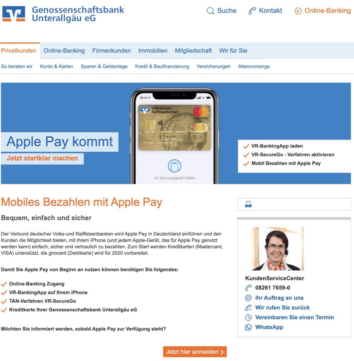 Bild Volksbank Apple Pay Bild Volksbank Apple Pay
