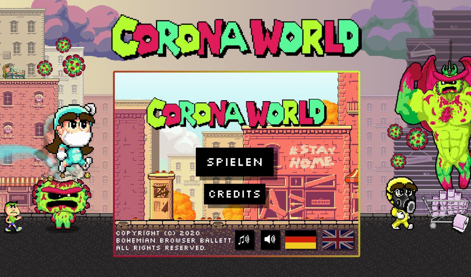 Corona World: Kostenloses Jump ’n‘ Run für den Browser