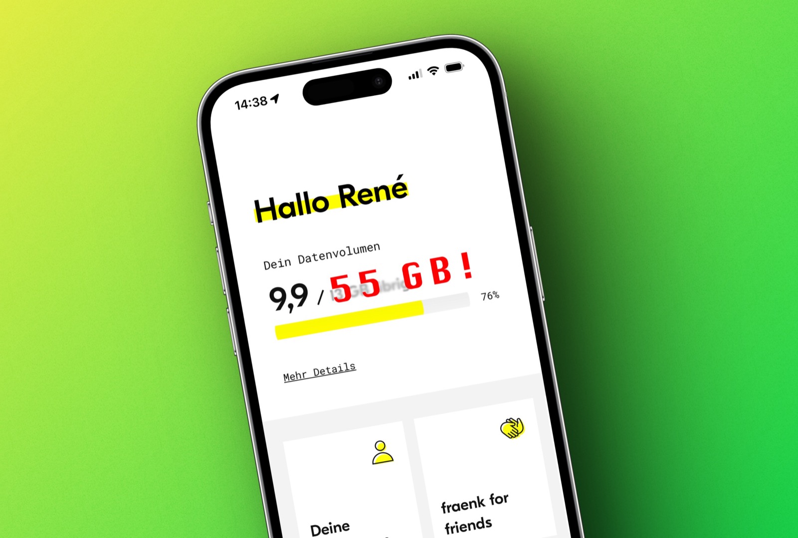 fraenk Mobilfunk: Bis zu 55 GB Datenvolumen möglich